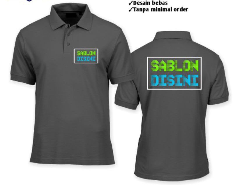Polo Shirt Custom Desain DTF Sablon