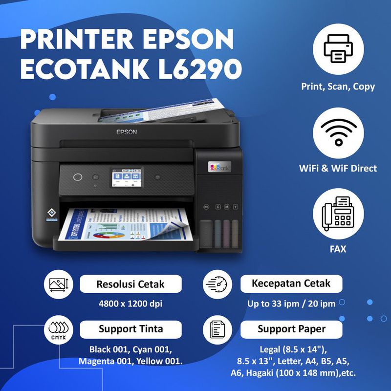 Printer Epson EcoTank L6290 A4 WiFi Duplex All-In-One InkTank with ADF
