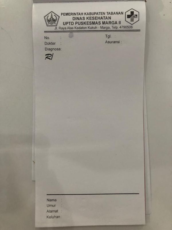 resep obat ( puskesmas marga 2)