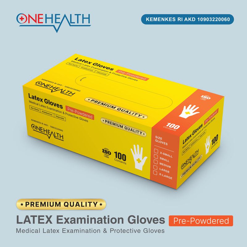 Sarung tangan / Handscoon / Gloves Latex onehealth powder - S