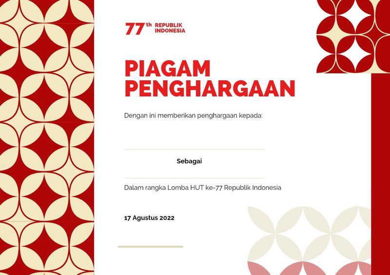 Cetak Piagam Custom Free Design