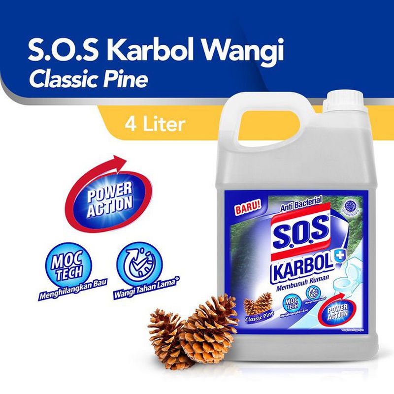SOS Karbol Classic Pine Anti Bacterial 4 Ltr