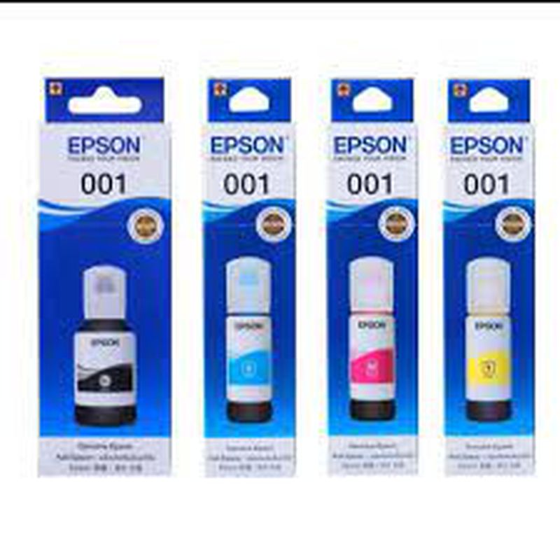 Paket Tinta Epson 001 All Colour Original (Black,Yellow,Magenta,Blue)