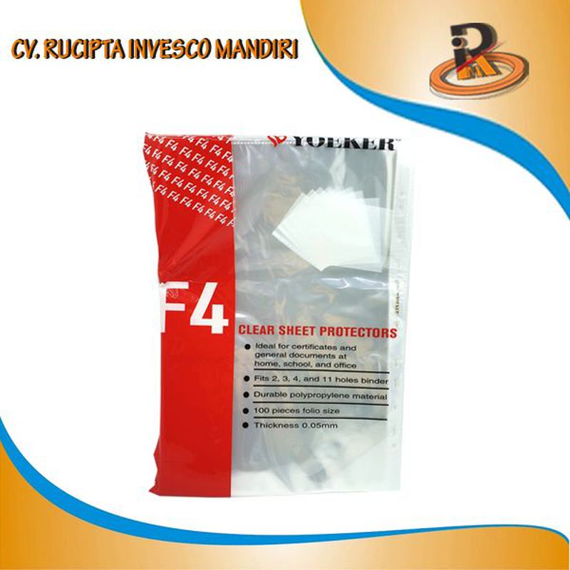 Sheet Protectors F4 Folio Yoeker isi 100 pcs
