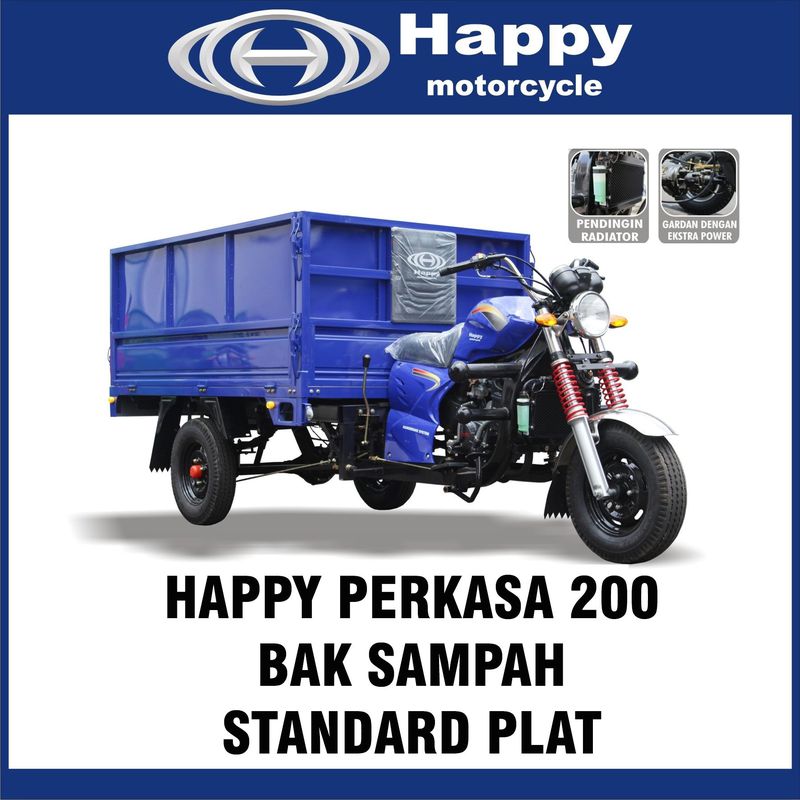 MOTOR RODA TIGA - HAPPY PERKASA 200CC RADIATOR - BAK SAMPAH STD PLAT ...