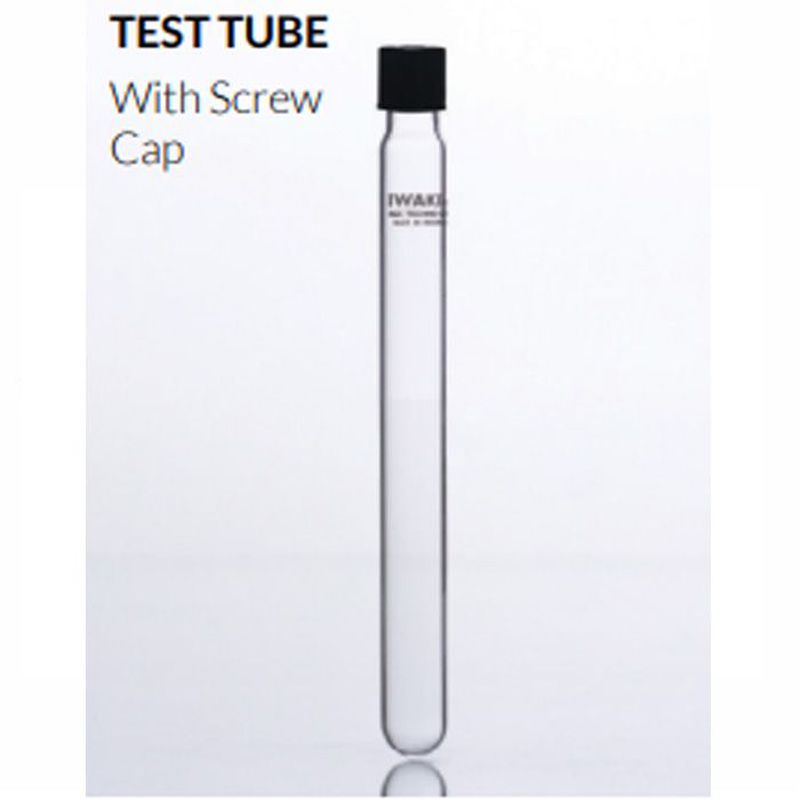 Iwaki Test Tube With Screw with Cap 16 x 100 mm - TST-SCR16-100-CP