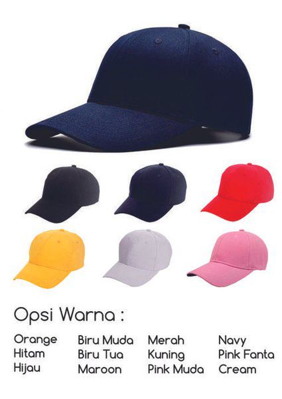 Topi Baseball Polos - Pink