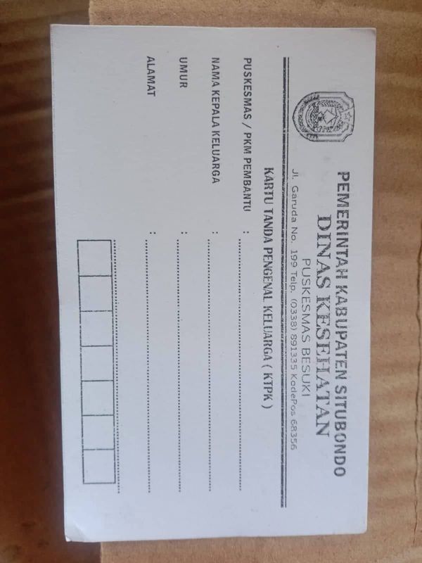 Kartu Tanda Pengenal Keluarga (KTPK) Pasien