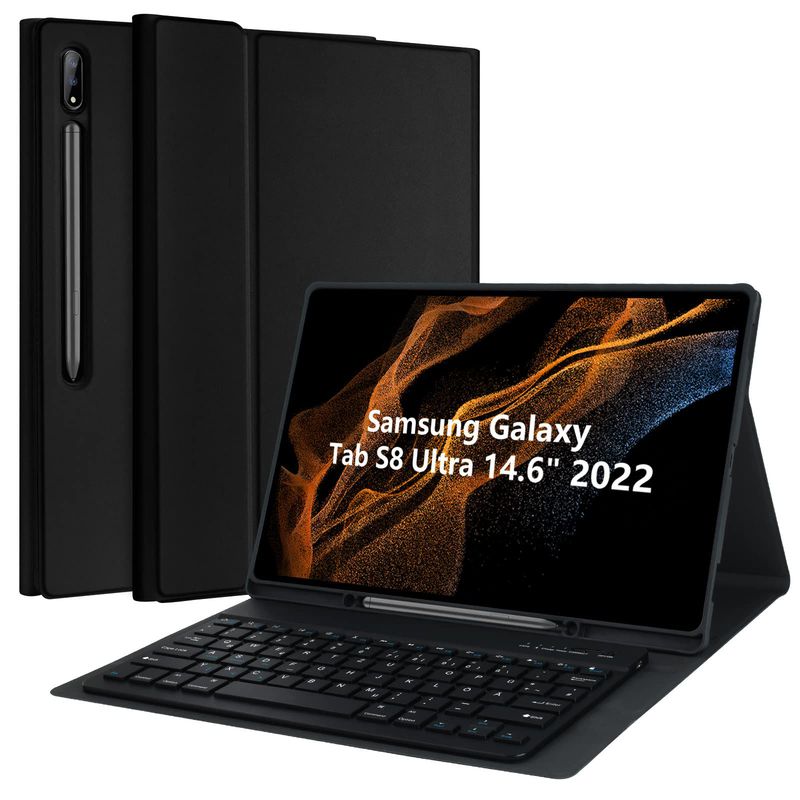 Samsung Galaxy Tab s8 Ultra Book Cover Keyboard Black