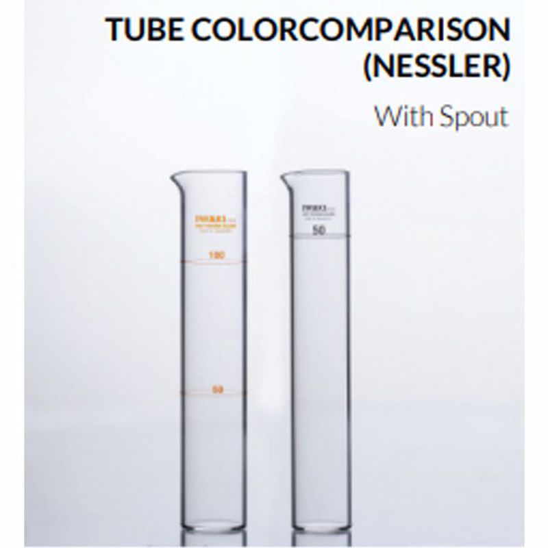 Iwaki Nessler Tube With Spout White Graduation 100 ml - NESSLER100