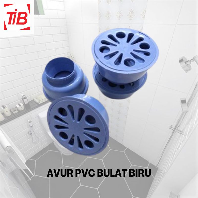 Avur PVC Bulat Biru - Saringan Got Tutup Pembuangan Air Kamar Mandi