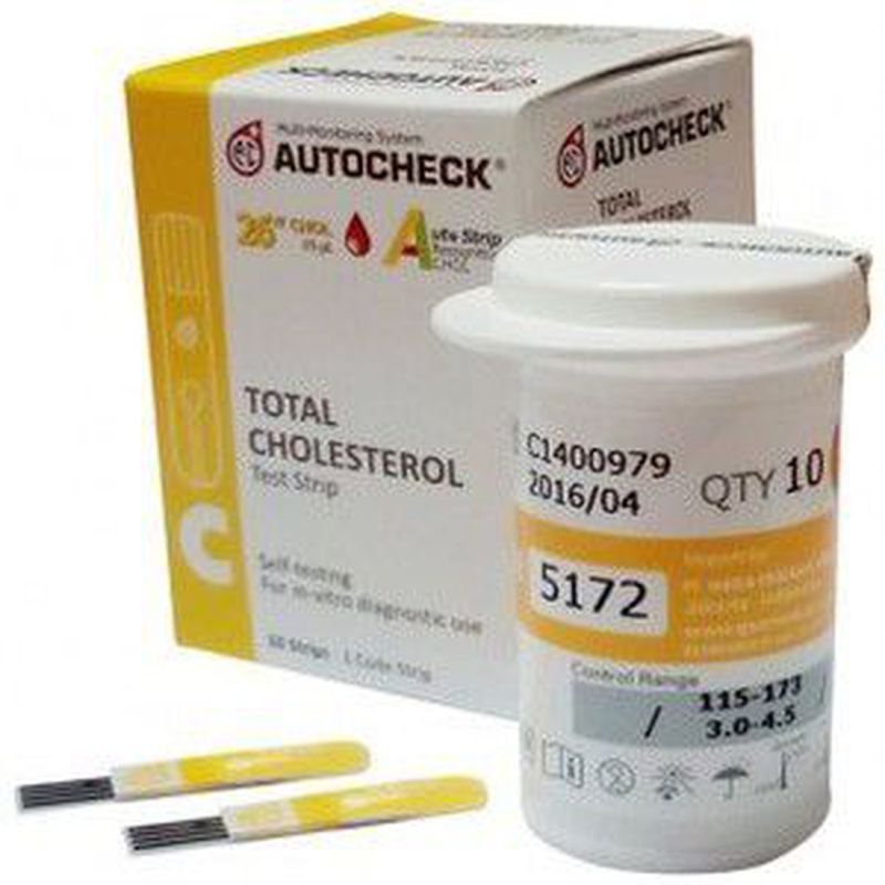 Stick - Strip Total Cholesterol Autocheck Box 10 Test Strip