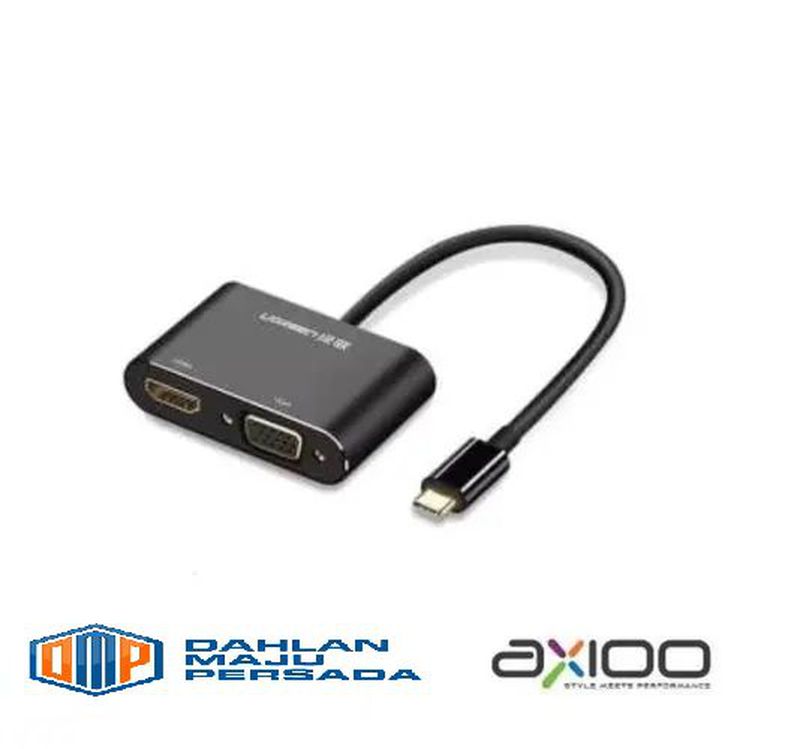 Axioo Konektor USB-C To VGA+HDMI
