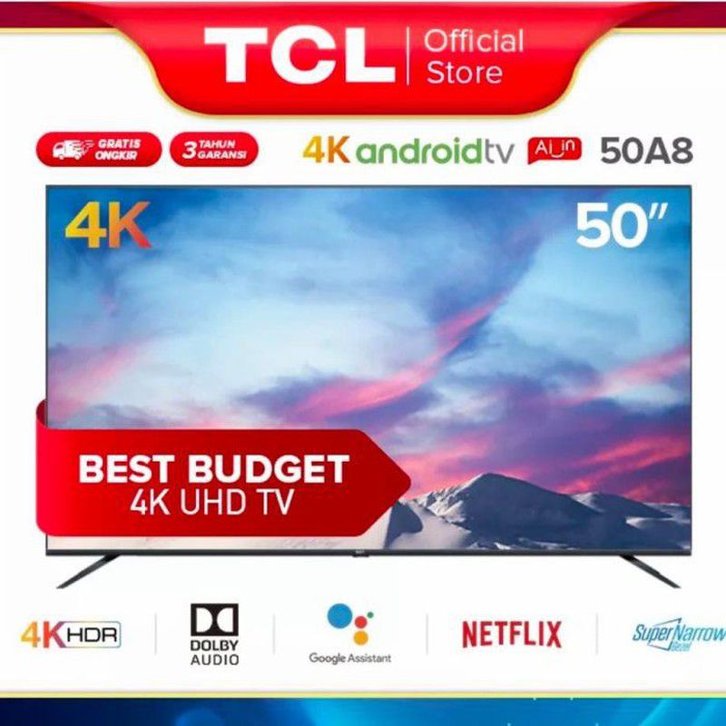 TCL LED UHD ANDROID TV 50 INCI TYPE 50A8