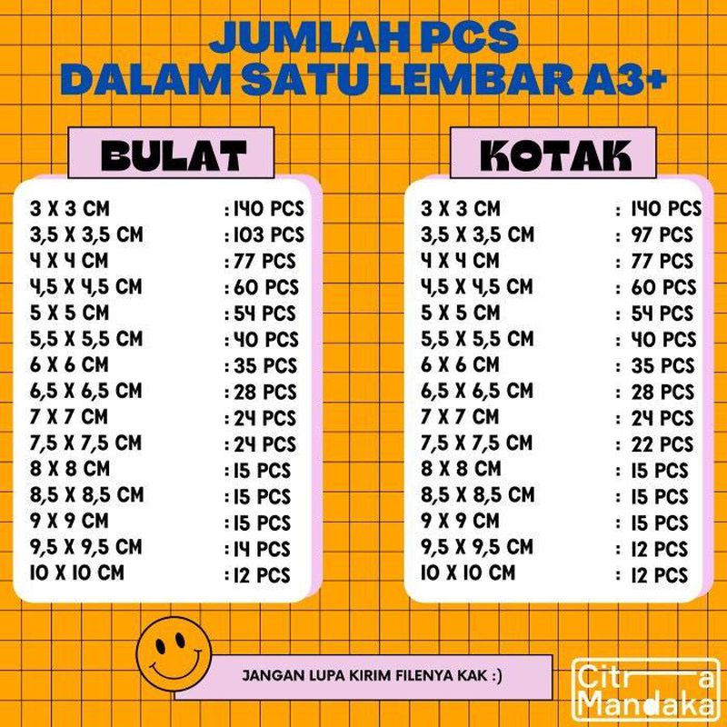 Cetak Stiker Print Sticker Vinyl A3+ [CETAK SAJA] Label Produk Kemasan ...