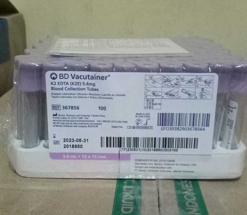 BD Vacutainer K2 EDTA (K2E) 5,4mg. 3,0ml (13 x 75mm)