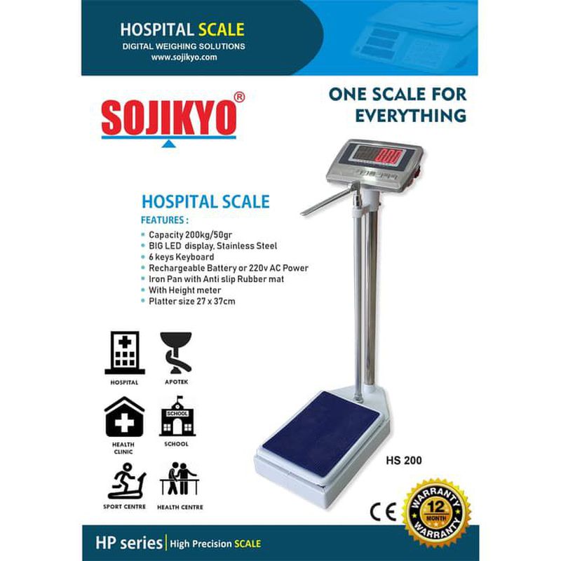 SOJIKYO TIMBANGAN BADAN DIGITAL + TINGGI BADAN