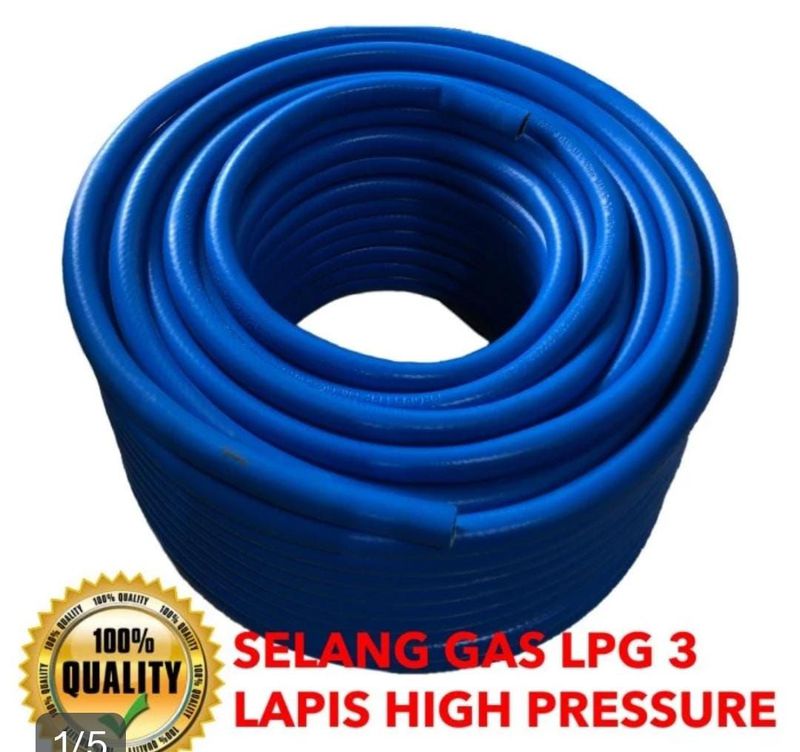 SELANG GAS LPG 3 LAPIS ORANGE HIGH PRESSURE HARGA PER METER - Biru