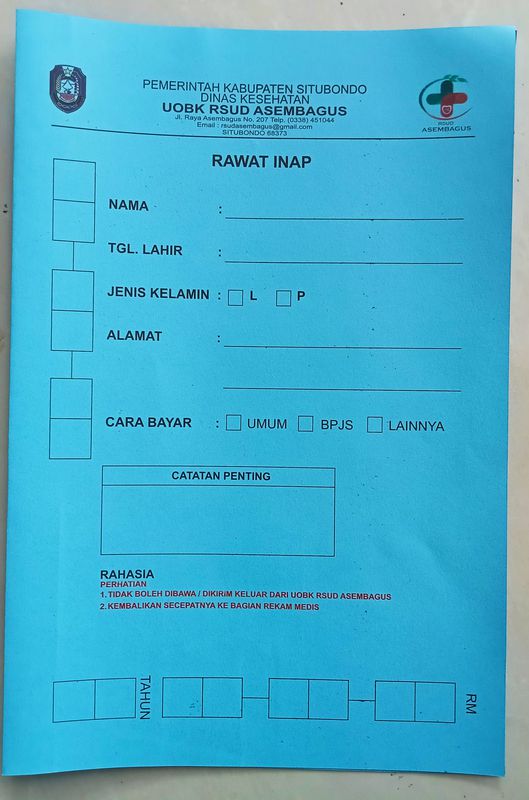 Map Rawat Inap (Tanpa Isi). RSAB