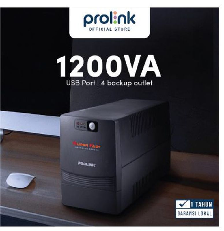 Prolink 1200VA Line Interactive UPS Super Fast Charging l USB Port l ...