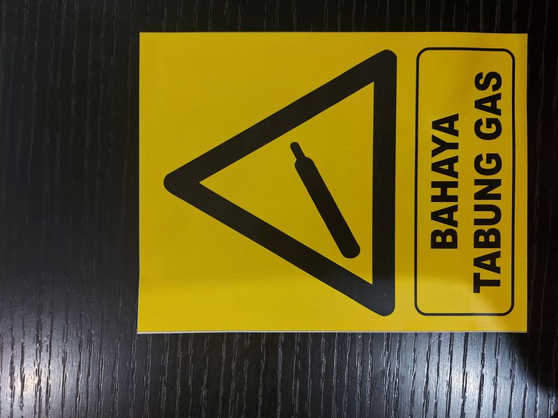 Stiker Rambu K3 - Bahaya Tabung Gas