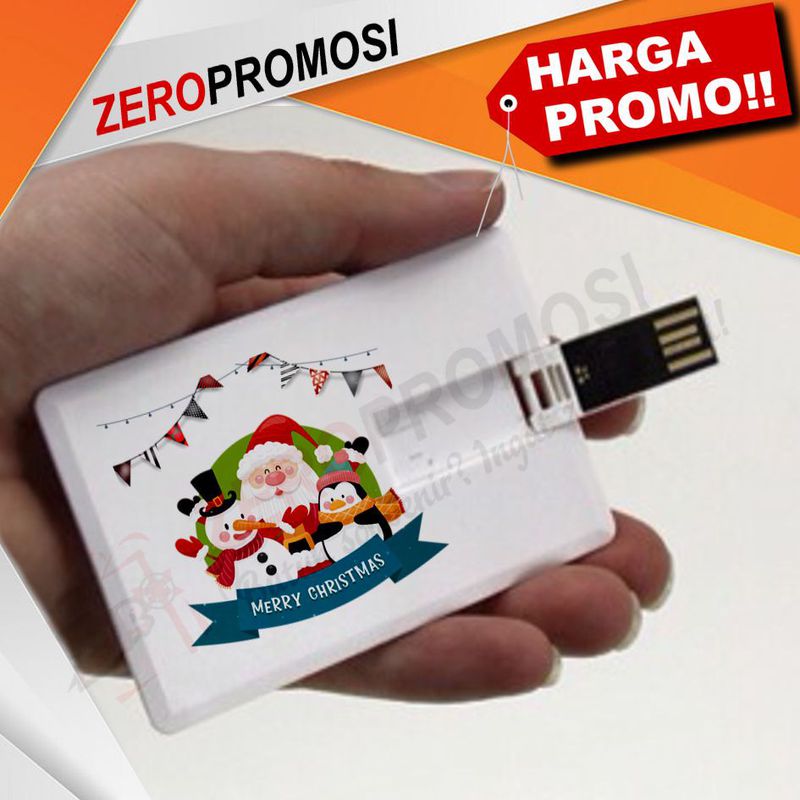 Souvenir Natal Flashdisk Kartu FDCD04 Design Custom