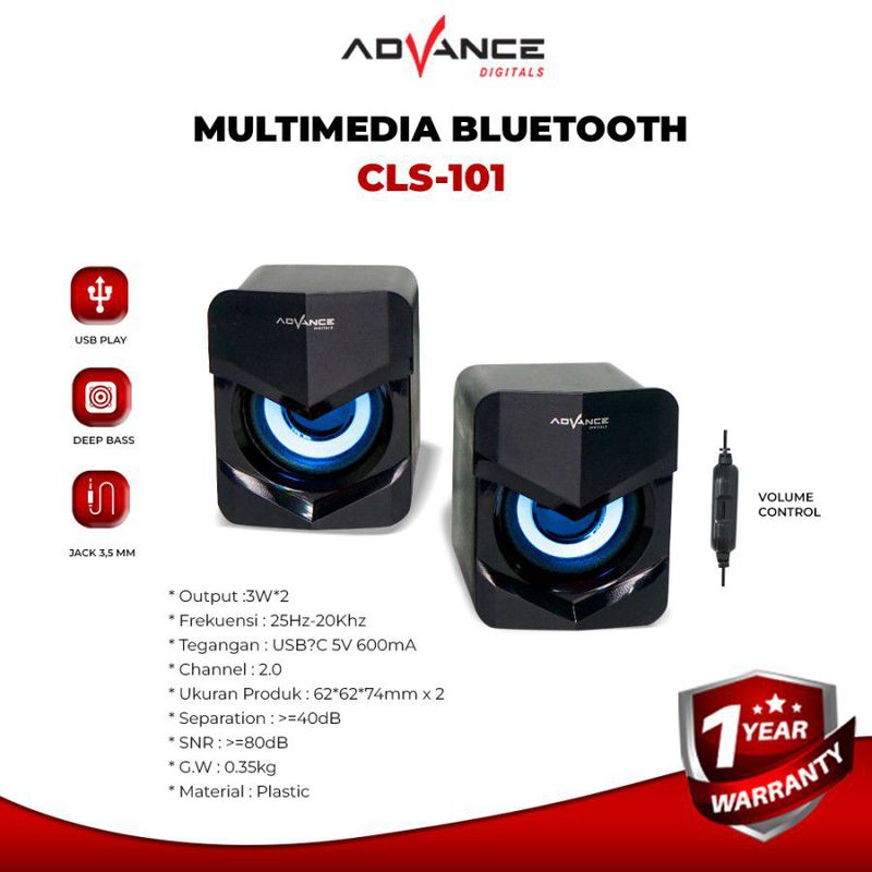 r Komputer Speaker ADVANCE Super Bass RGB Backlit laptop CLS-101