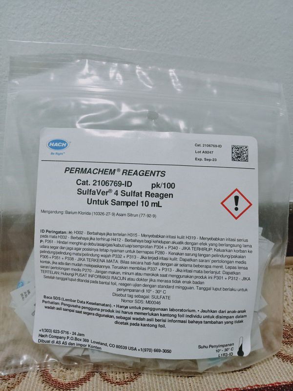 SulfaVer 4 Sulfate Reagent Powder Pillow, 10 mL, pk/100 HACH 2106769