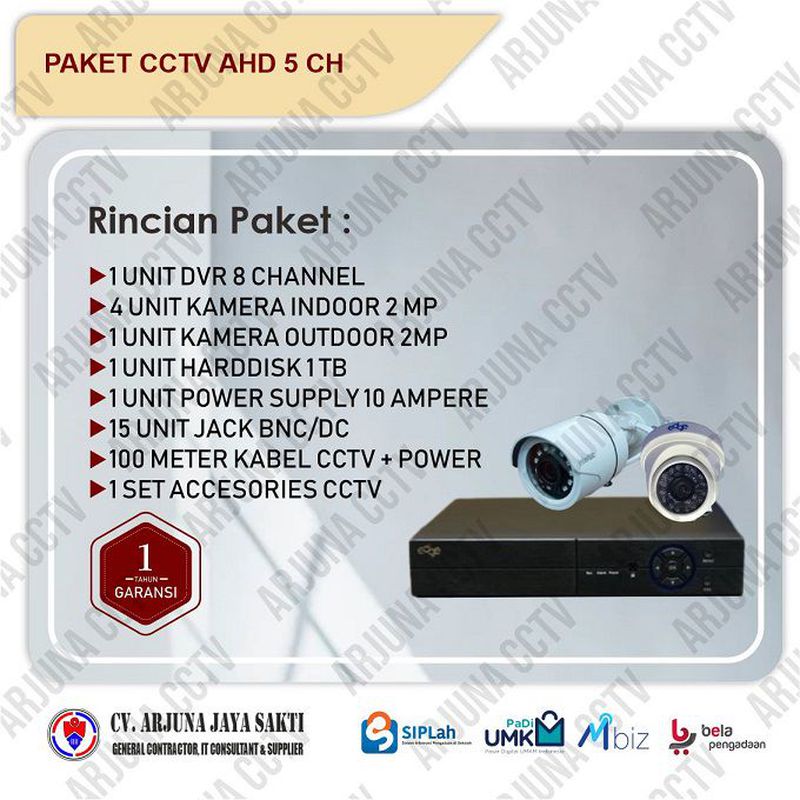 PAKET CCTV AHD 5 TITIK