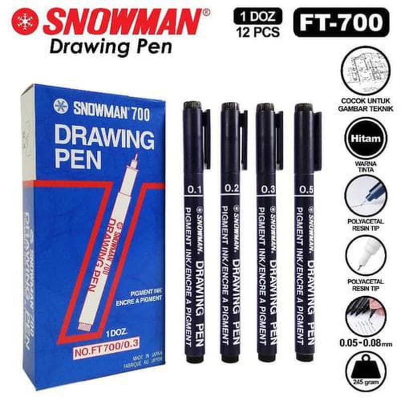 DRAWING PEN SNOWMAN - 0,05