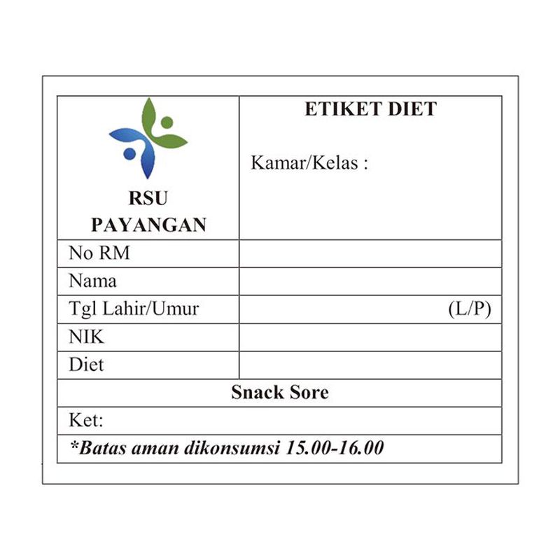 Cetak Etiket Snack Sore