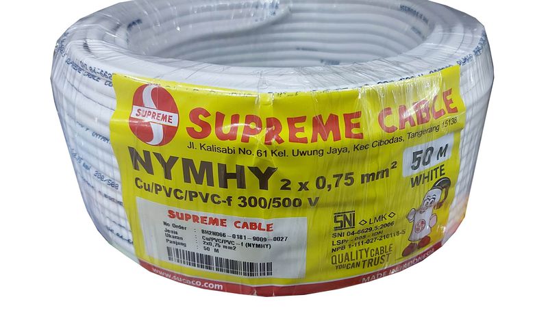 Supreme Kabel Serabut Nymhy 2X0,75 Nym Hy 2 X 0,75 0,75Mm Rol 50M