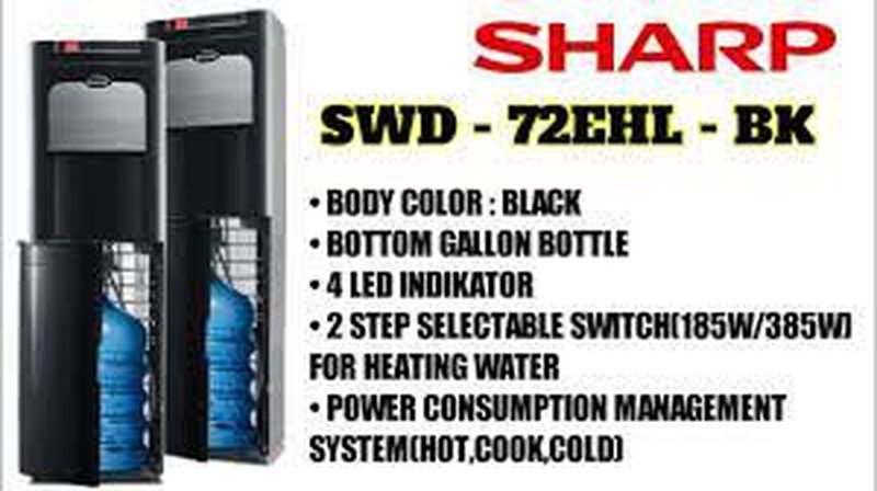DISPENSER SHARP GALON BAWAH SWD-72EHL BLACK GARANSI RESMI