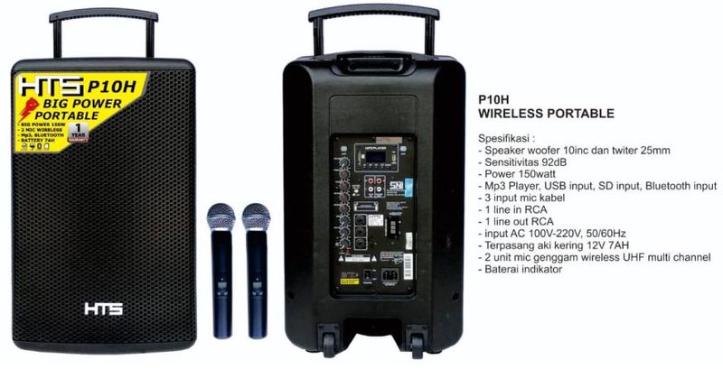 Sound System Portable Speaker Wireless HTS P10H dan Tripod