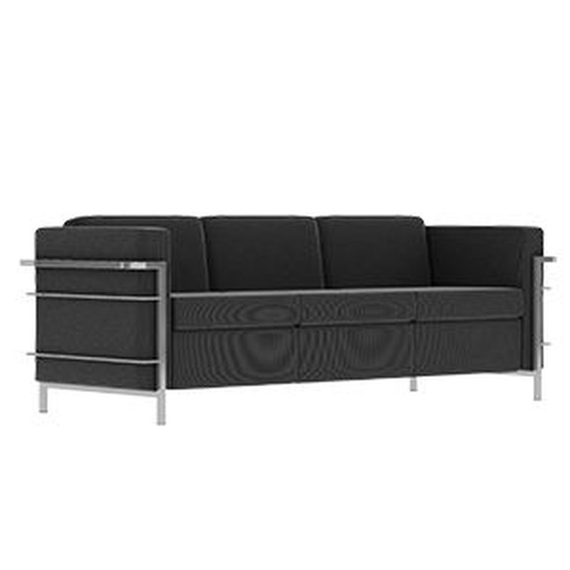 INDOVICKERS SOFA 3 SEATER W- ADJUSTABLE BACK _ FABRIC, VERCHROMED CYRA SF20
