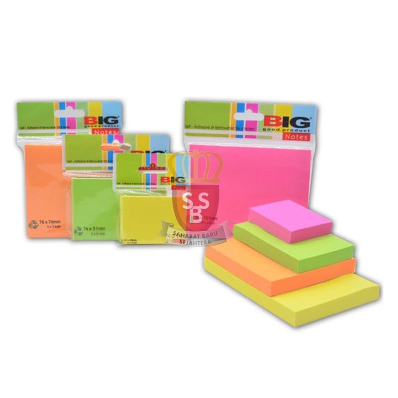 POST IT BIG 76MM*76MM ISI 50 PCS - 4 WARNA