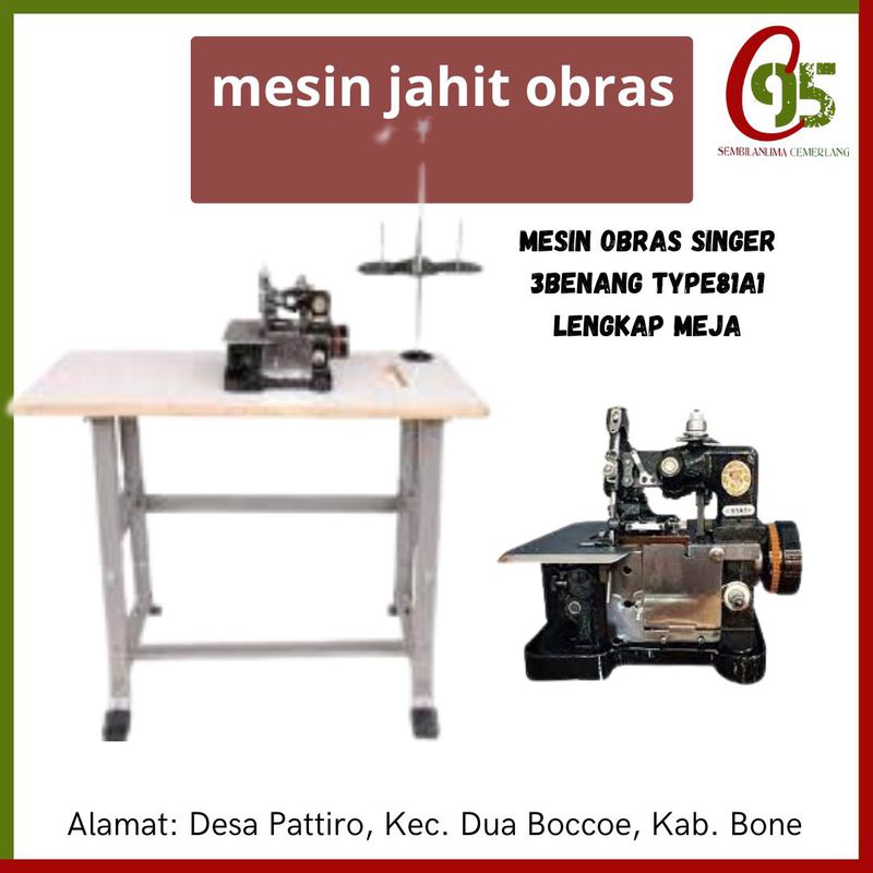 MESIN OBRAS SINGER 3 BENANG TYPE 81A1