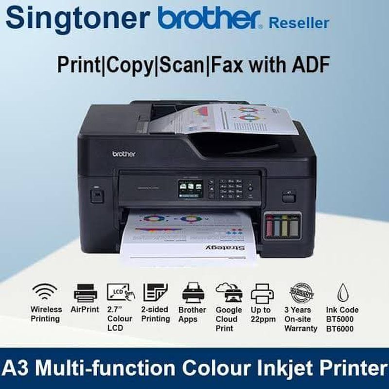 Printer Brother MFC-T4500DW Inkjet Printer A3 Wireless Duplex With ADF