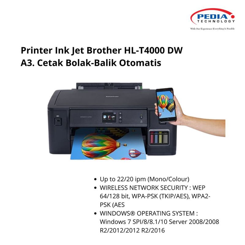 Printer Ink Jet Brother HL-T4000DW - A3 - Cetak Bolak-Balik Otomatis