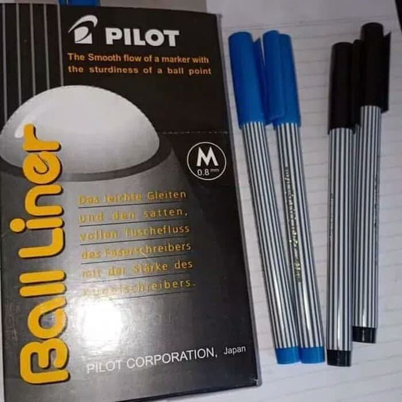 Pulpen Pilot Balliner BL-5M 0,8 mm Biru (12 Buah Per Kotak)