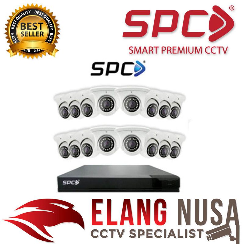 Paket Lengkap CCTV IP Camera SPC 16 Chanel 13 IP Camera 2 MP In/Out