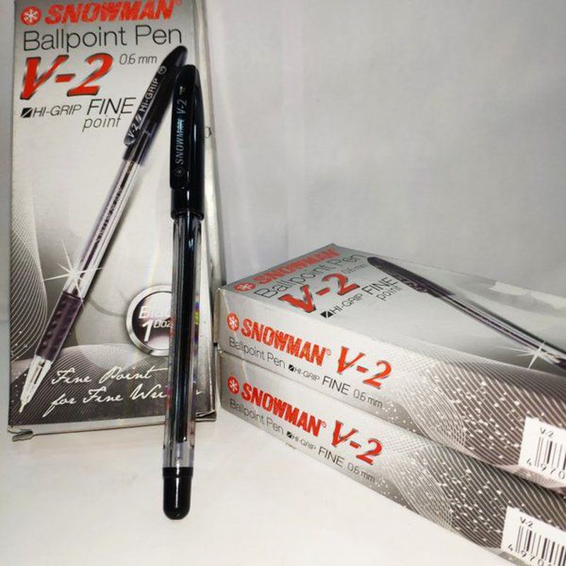 Ballpoint Pulpen Snowman V2 0,6 mm Hitam