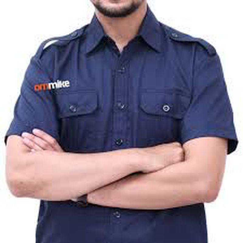 Kemeja Drill Navy + Bordir