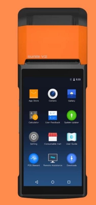 Sunmi V2 4G Lte Mesin Kasir Handheld Printer Thermal Pos 4G Scanner