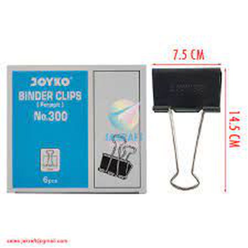 Binder Clip Joyko 300 Penjepit Klip Kertas Dokumen Data File Jumbo
