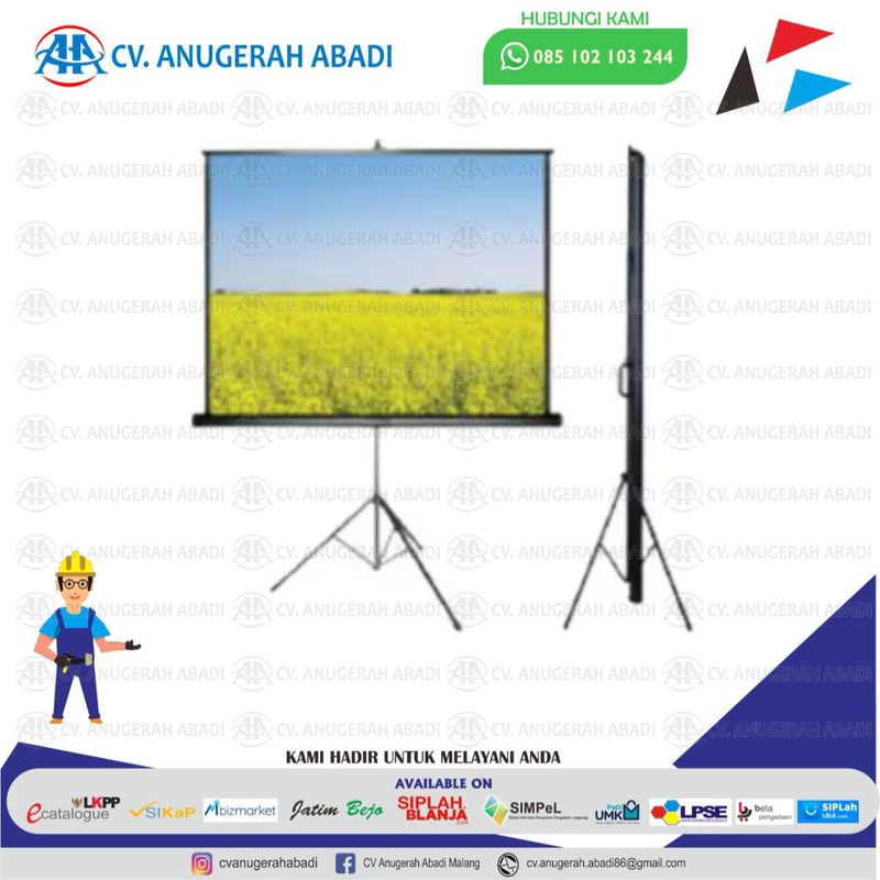 LAYAR PROYEKTOR MYSCREEN TRIPOD MODEL FOCUS MS 70T