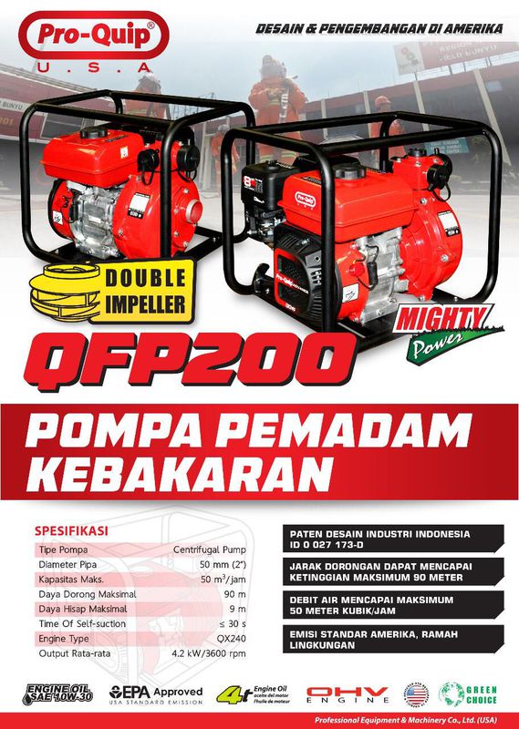 Mesin Pompa Air Pemadam QTF200 Pro Quip