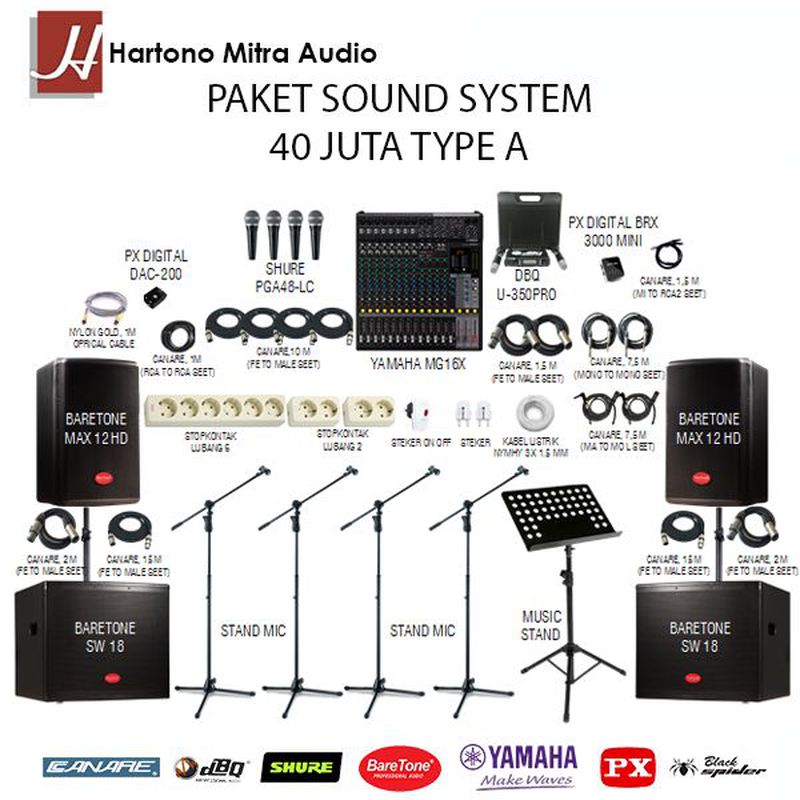 PAKET SOUND SYSTEM 40 JUTA TYPE A