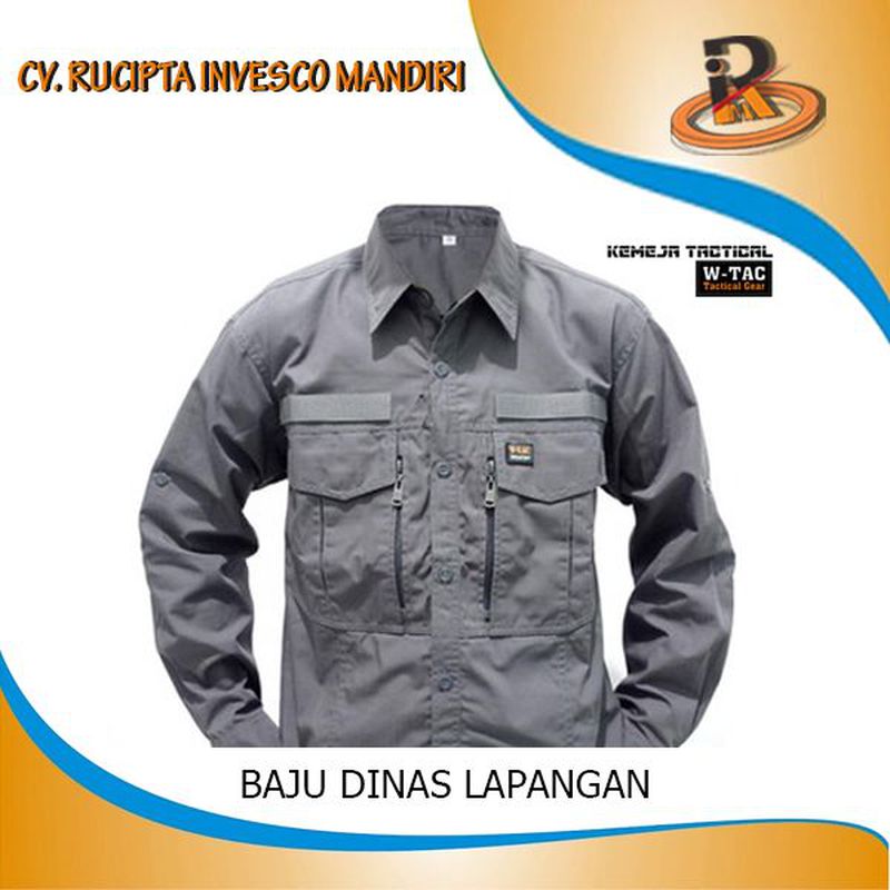 Kemeja Tactical WTAC Lengan Panjang Bordir Nama/ Baju Dinas Lapangan ...