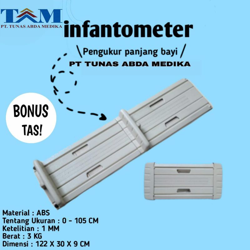 Alat Ukur Panjang Bayi Infantometer Board (Papan) + FREE TAS
